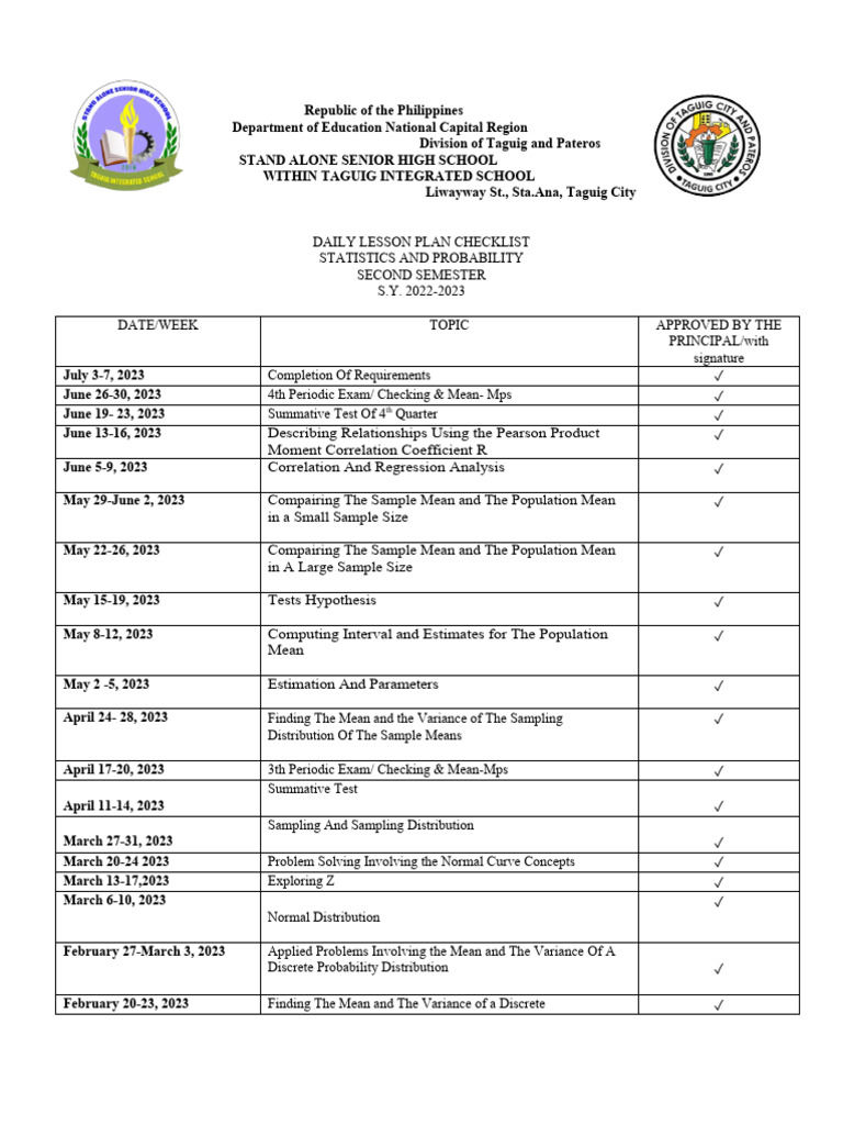 DLP Checklist Stat | PDF | Probability Distribution | Variance