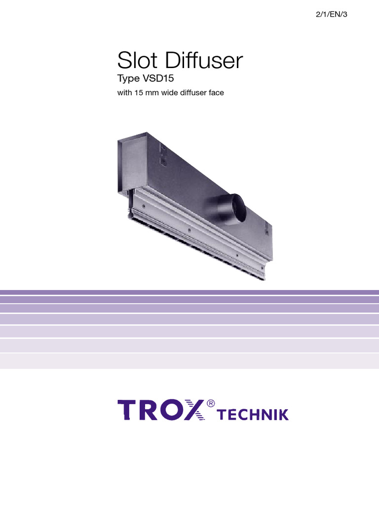 Lined Plenum Linear Slot Diffuser-Type VSD15 With 15 MM Face | PDF
