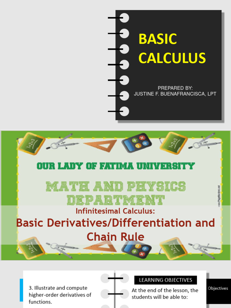 Differential Calculus Basic Derivatives and Chain Rule | PDF