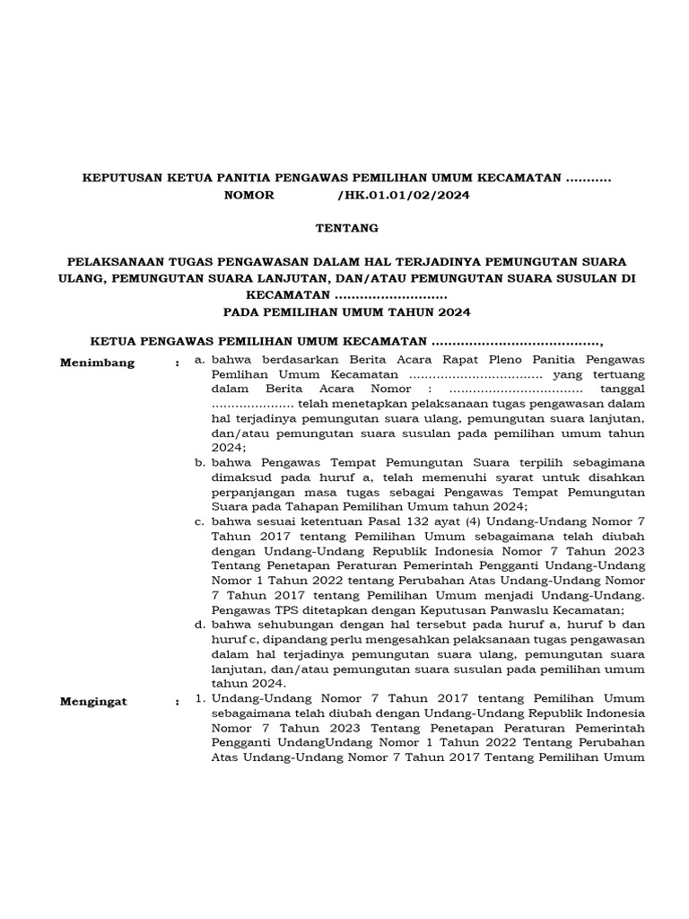 SK Perpanjangan PTPS 2024 | PDF