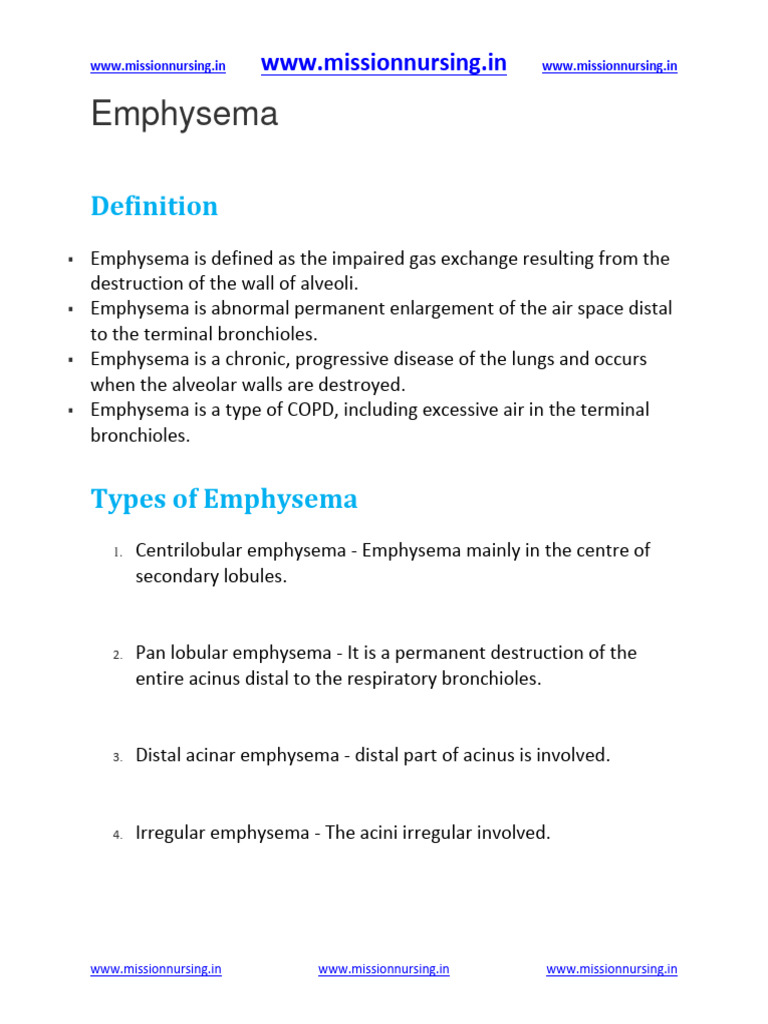 Emphysema Notes Download | PDF
