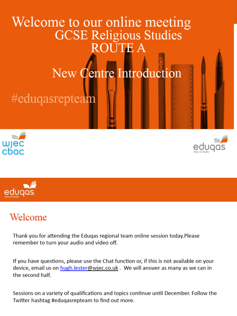 Rs Gcse Route A New Centre Intro | PDF | Faith | Knowledge