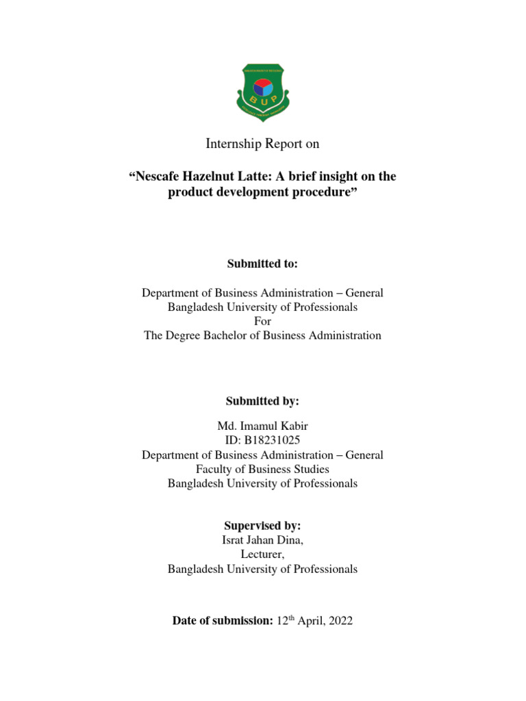 Imamul Kabir Internship Report Final | PDF