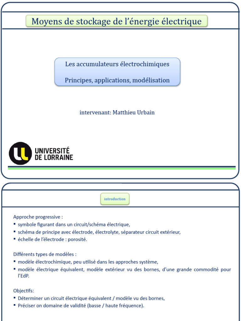 2 Modelisation des accumulateurs - ppt | PDF | Électrochimie | Pile rechargeable