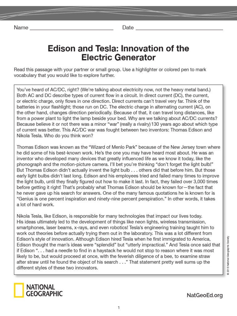 Edisonand Tesla | PDF | Nikola Tesla | Thomas Edison