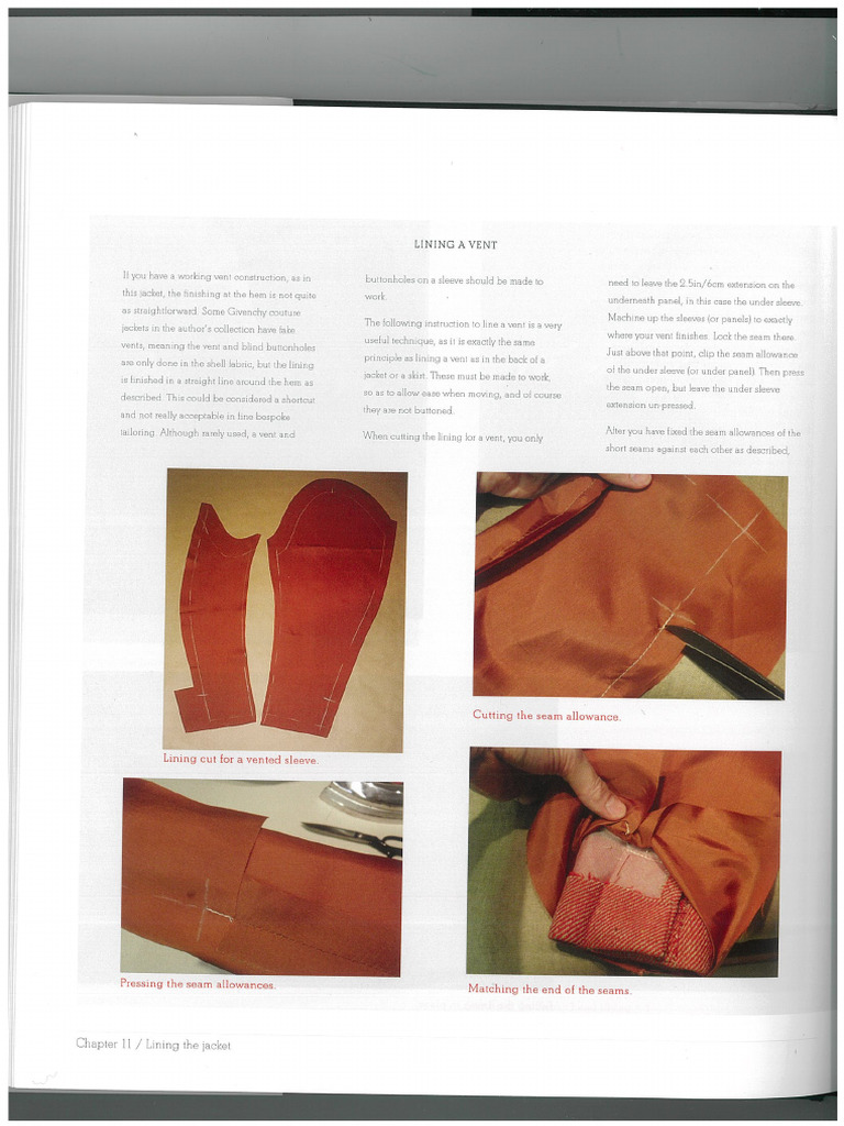 Lining A Vent - Vintage Couture Tailoring | PDF