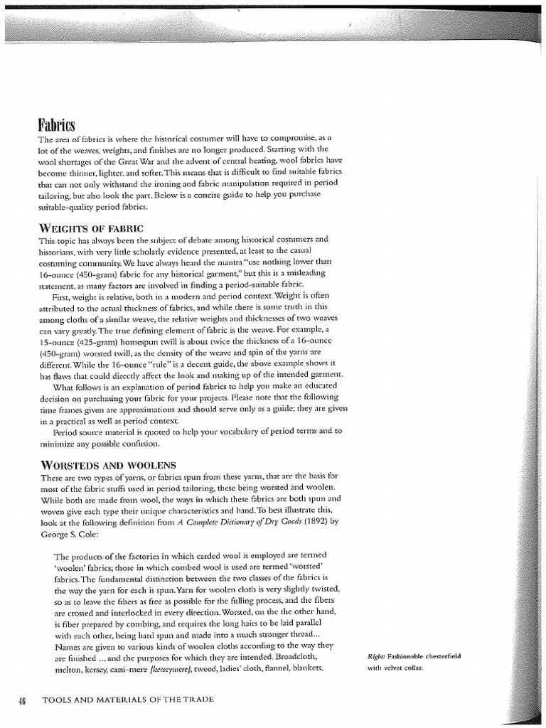 The Victorian Tailor - Fabrics | PDF