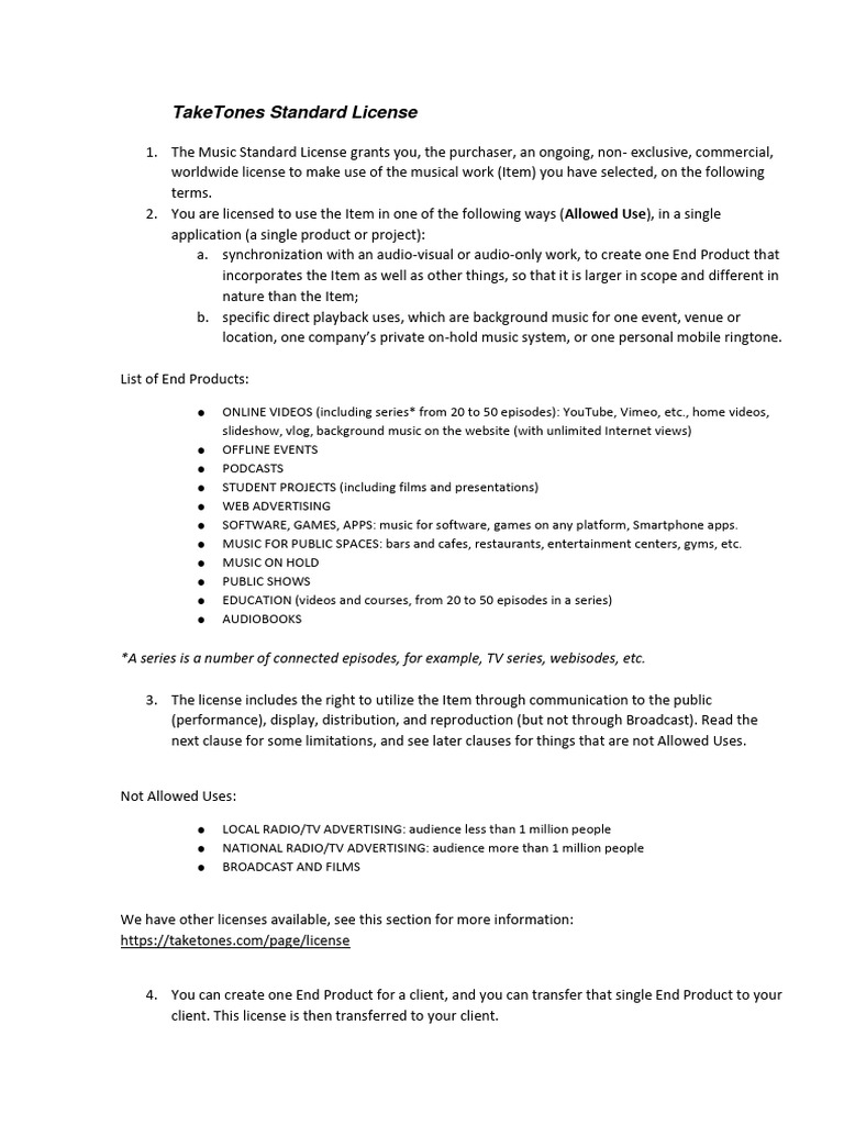 Standard License | PDF