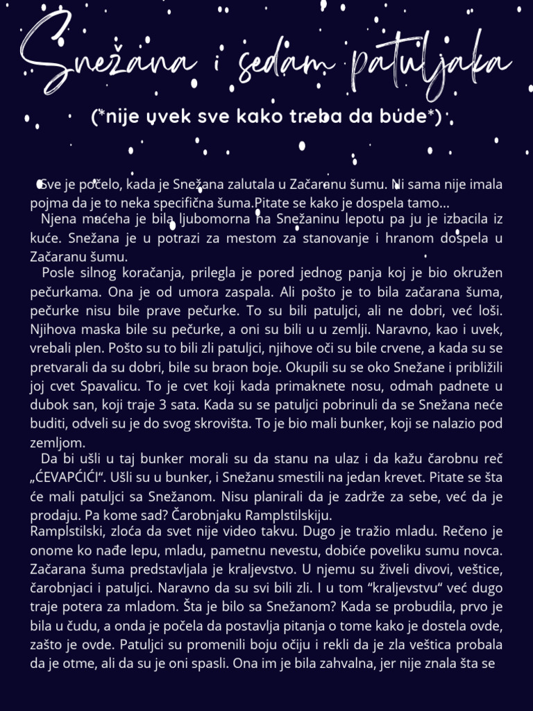 Snežana I Sedam Patuljaka | PDF