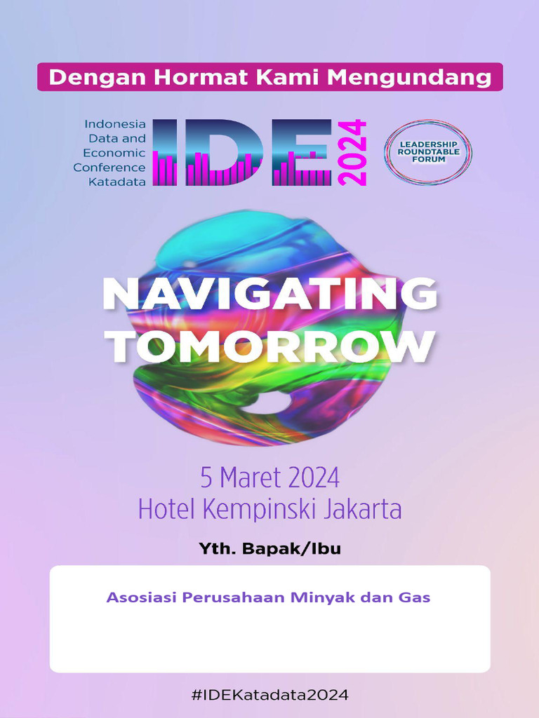 (Invitation) IDE Katadata 2024 - Asosiasi Perusahaan Minyak Dan Gas | PDF