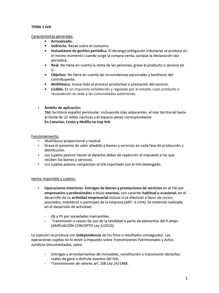 Tema 1 Iva | PDF