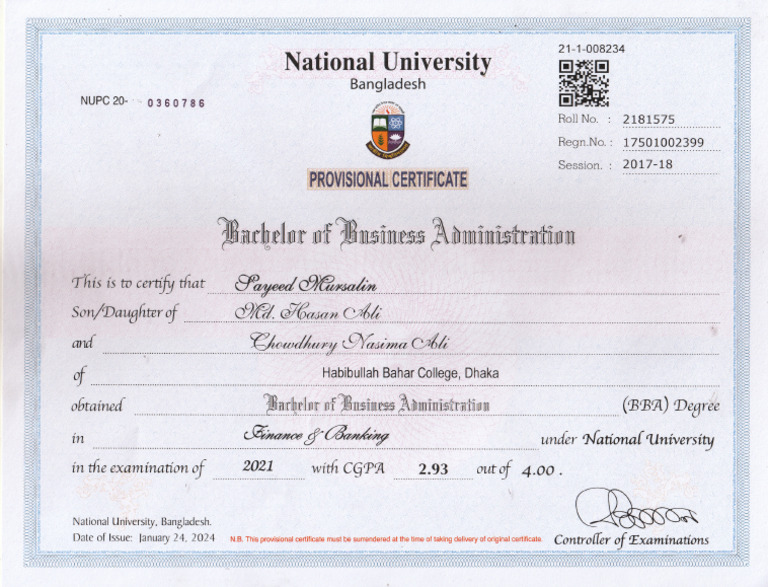 Nu Certificate | PDF