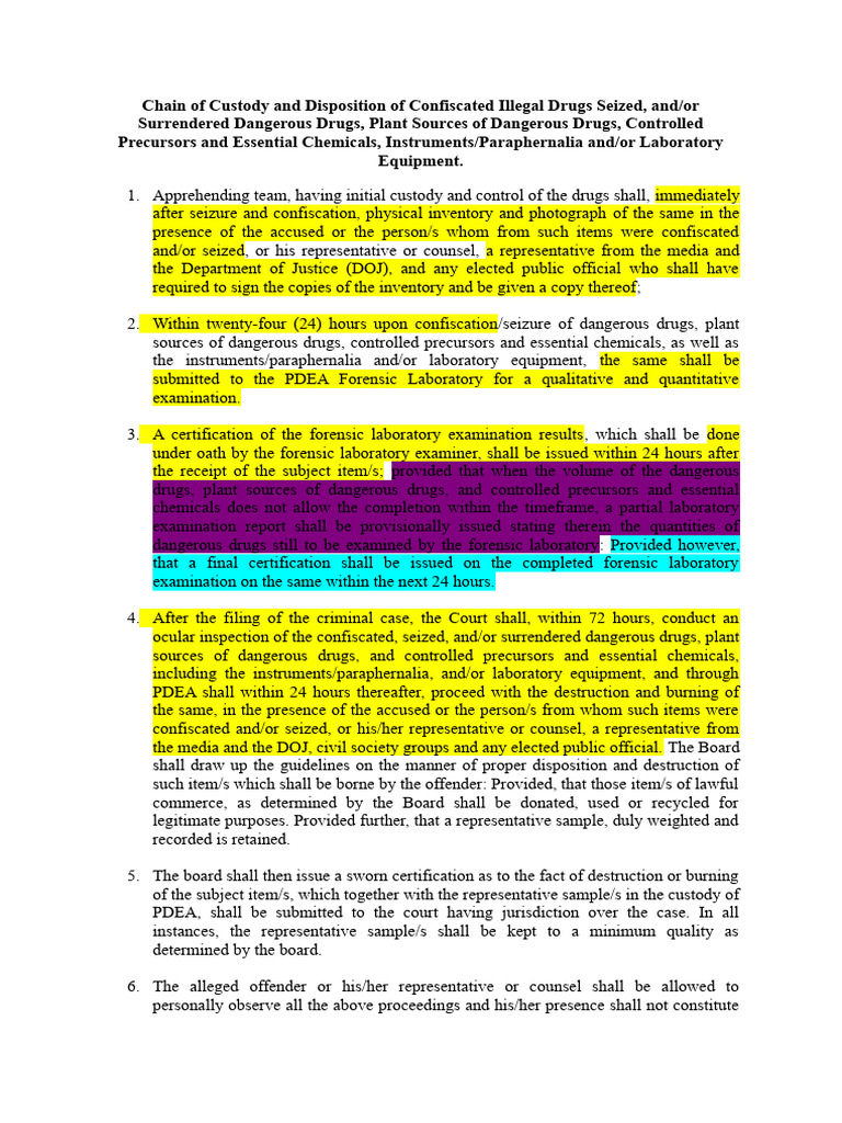 Drug Seizure Chain of Custody Guide | PDF