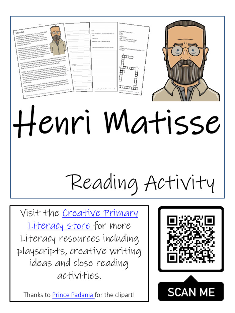 Henri Matisse: 5th & 6th Grade Close Reading Activity | PDF