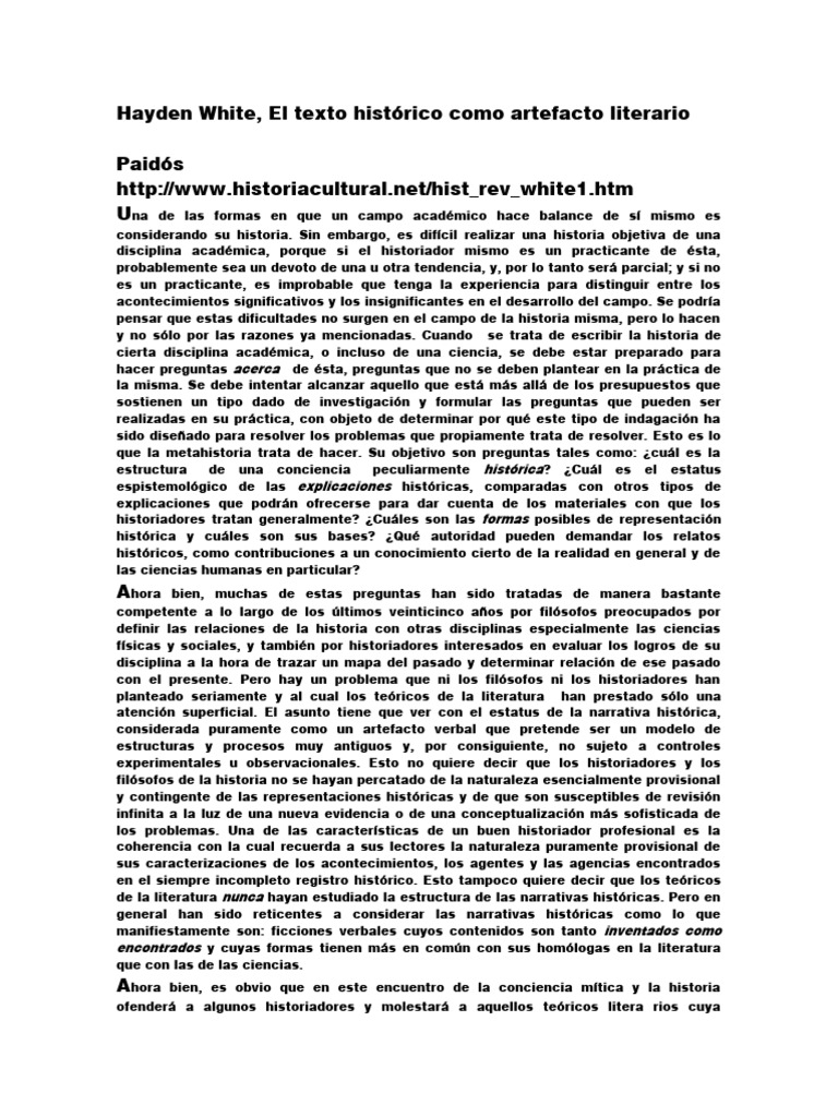 Texto Hist rico Artefacto PDF Pensamiento Psicoan lisis
