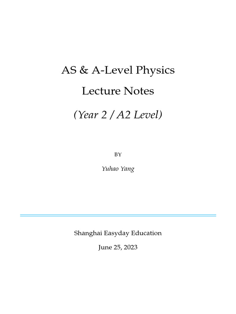 A2physics Yang | PDF | Gases | Acceleration