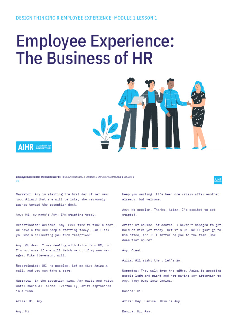 M1L1 DESIGN THINKING EMPLOYEE EXPERIENCE - Handout | PDF
