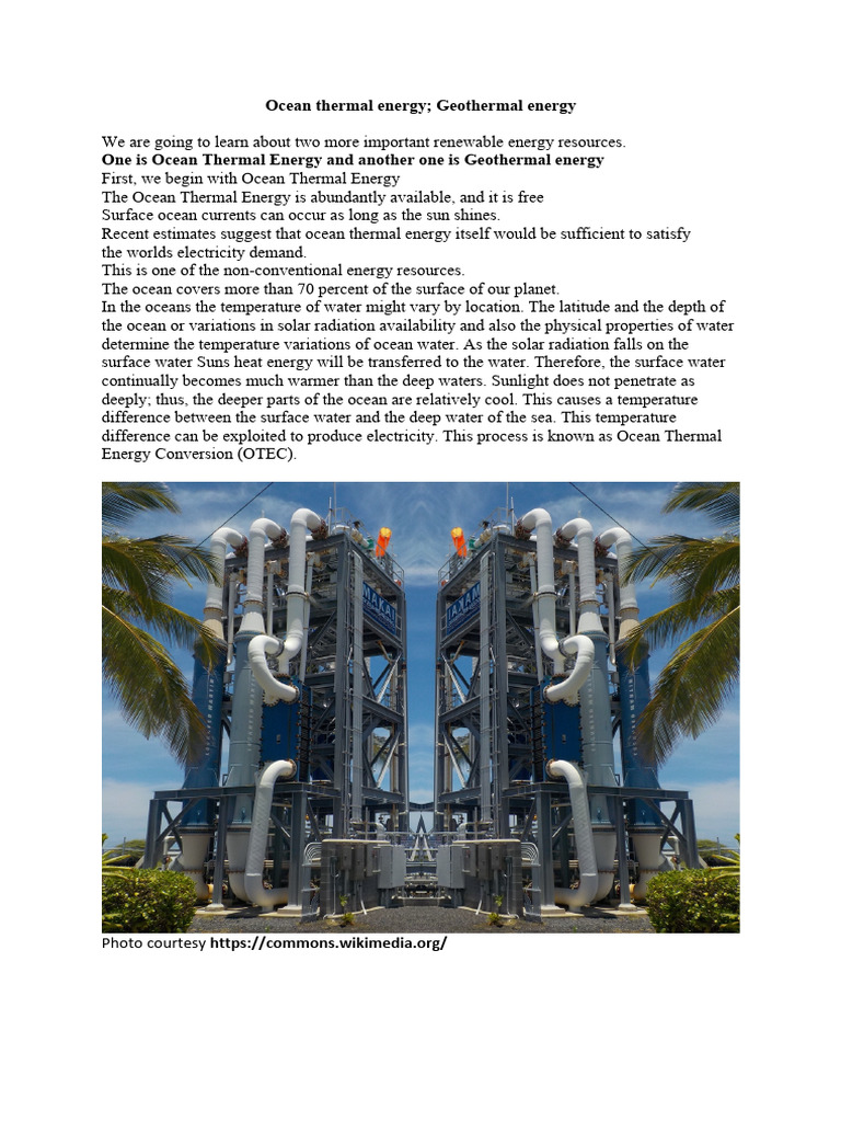 3.ocean Thermal Energy Geothermal Energy Notes | PDF | Geothermal ...