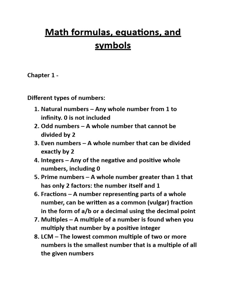 Math Formulas | PDF