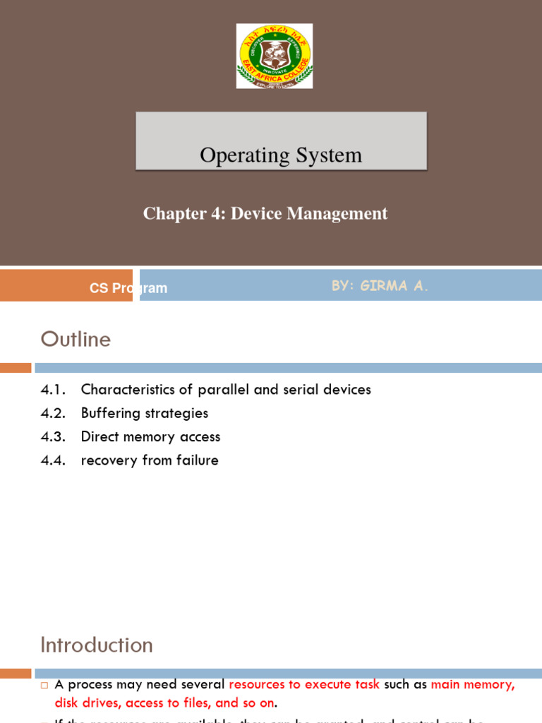 Lecturer 4 Device Management | PDF