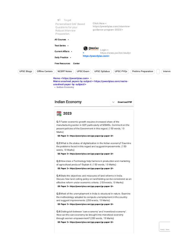 Eco Mains Pyq | PDF | Economic Growth | Subsidy