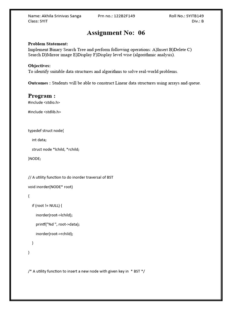 FDS - Assignment No.6 | PDF