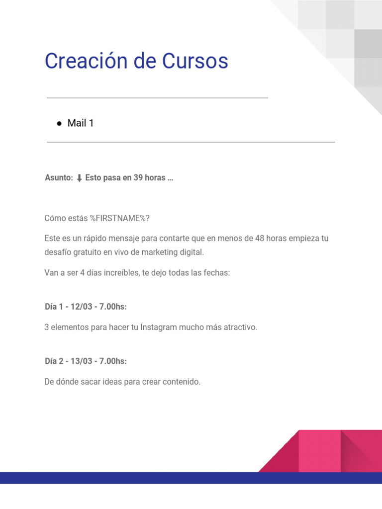 1 Mails Previos Al Desaf o 1 | PDF