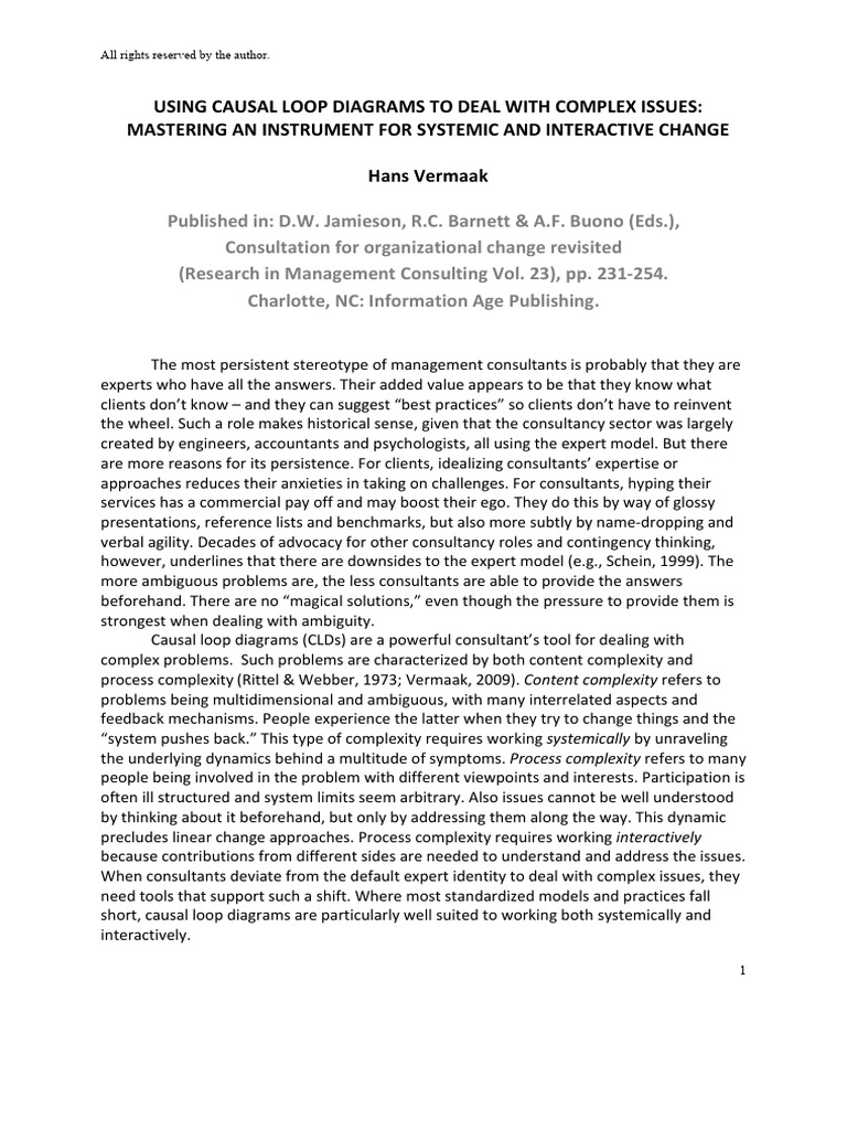 Causal Loop Diagrams for Change Management | PDF | Causality | Thought