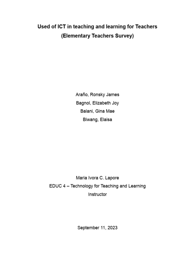 EDUC 4 Presentation of Data and Analysis | PDF
