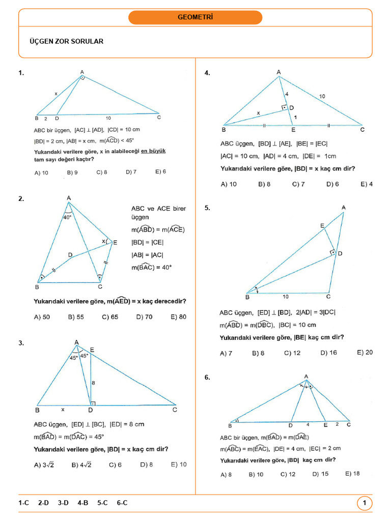 Zor Questions de Géométrie sur Triangles | PDF