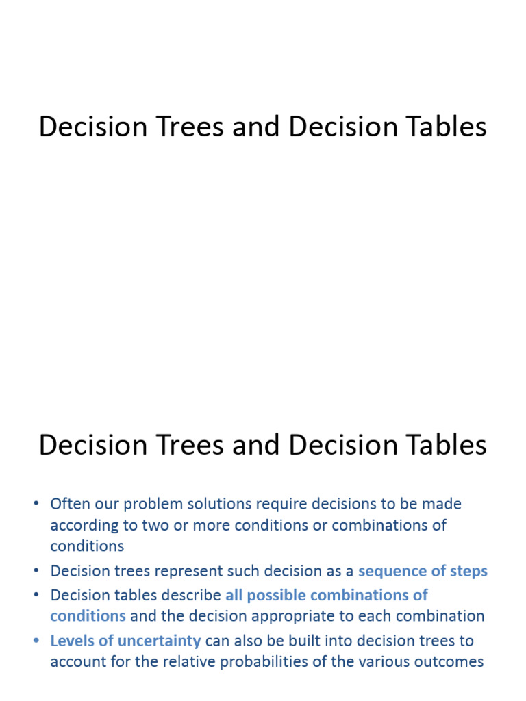 6-Decision Tree & Decision Table | PDF | Uncertainty | Applied Mathematics