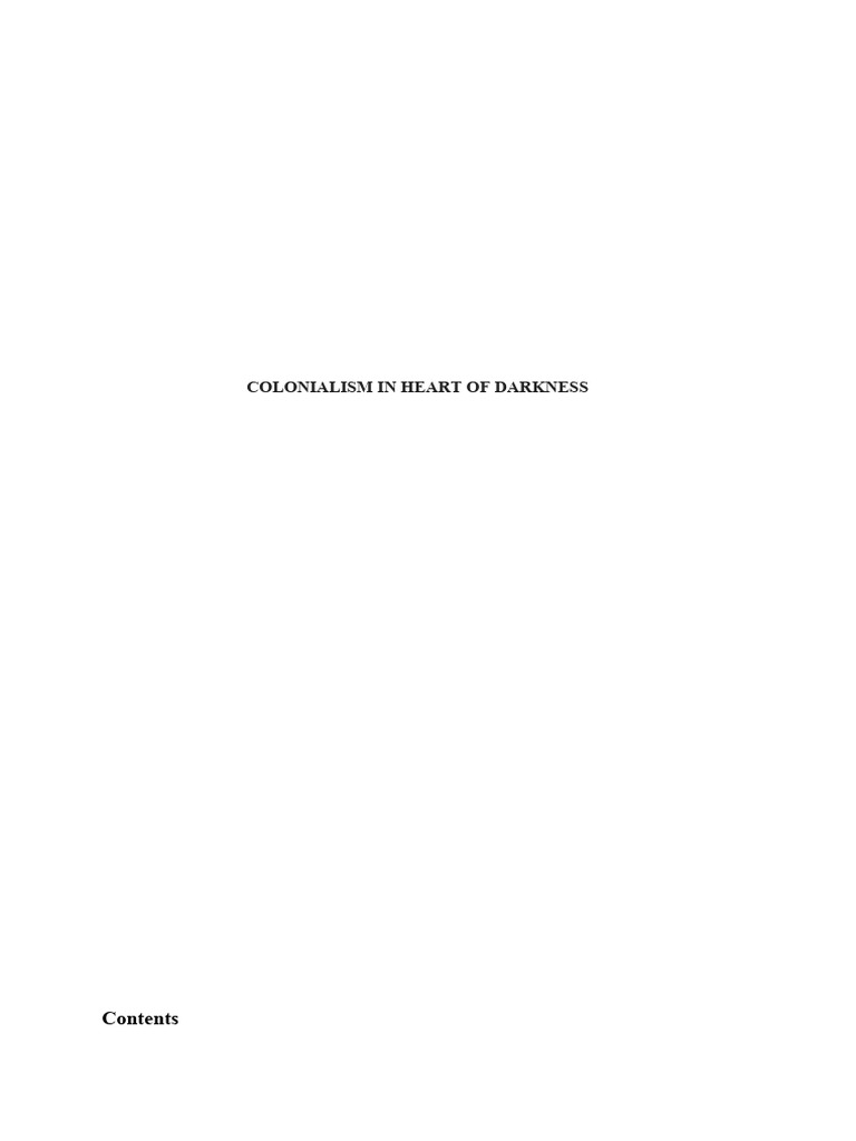 Colonialism in Heart of Darkness | PDF