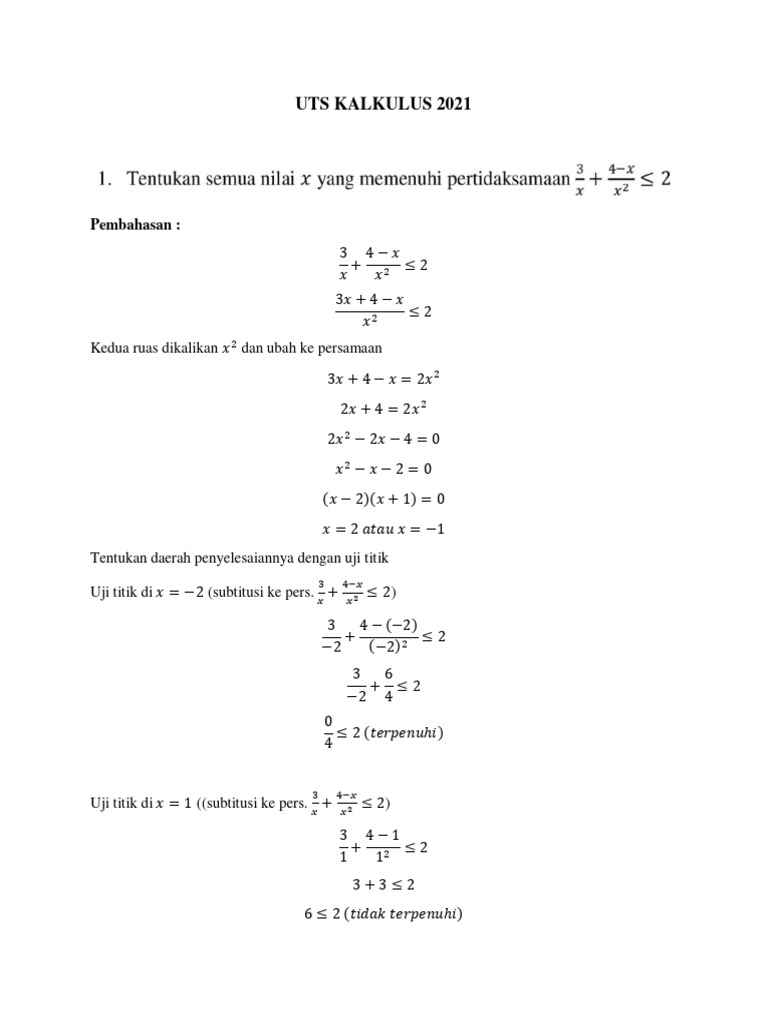 Uts Kalkulus 2021 | PDF