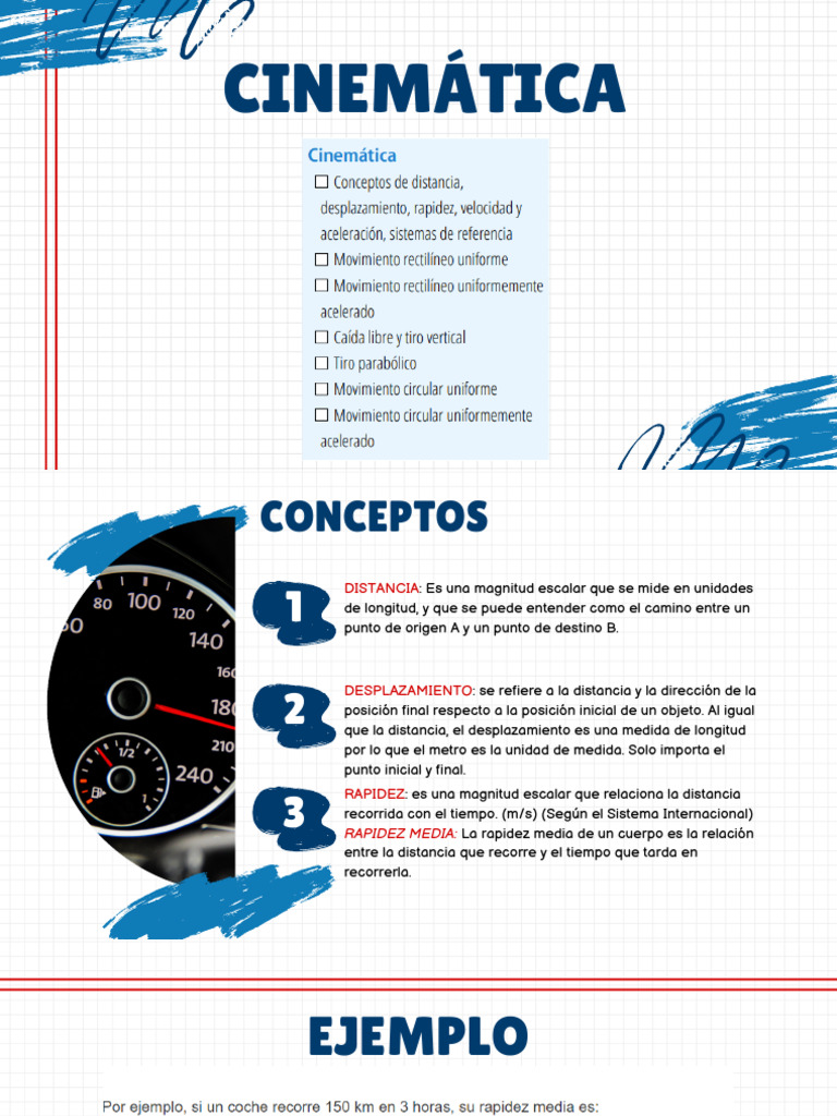 CINEMÁTICA | PDF | Velocidad | Aceleración