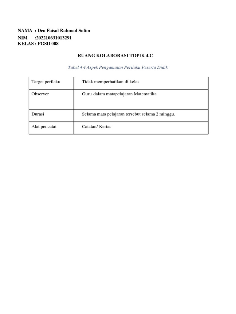 T4c-PSE-Unggah Ruang Kolaborasi-Tabel 4 4 - 4.5 - Dea Faisal | PDF