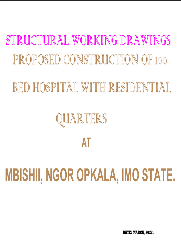 100 Bed Hospital Okpala Structural | PDF | Concrete | Foundation ...