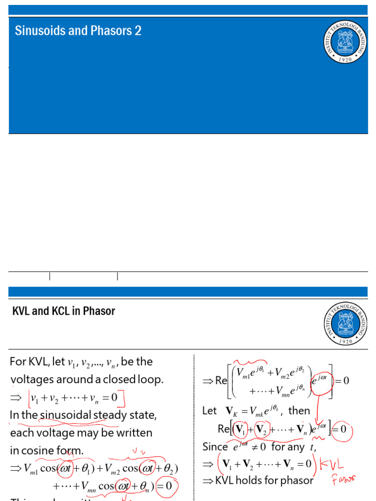 Sinusoids and Phasors 2 | PDF | Electrical Network | Electronics
