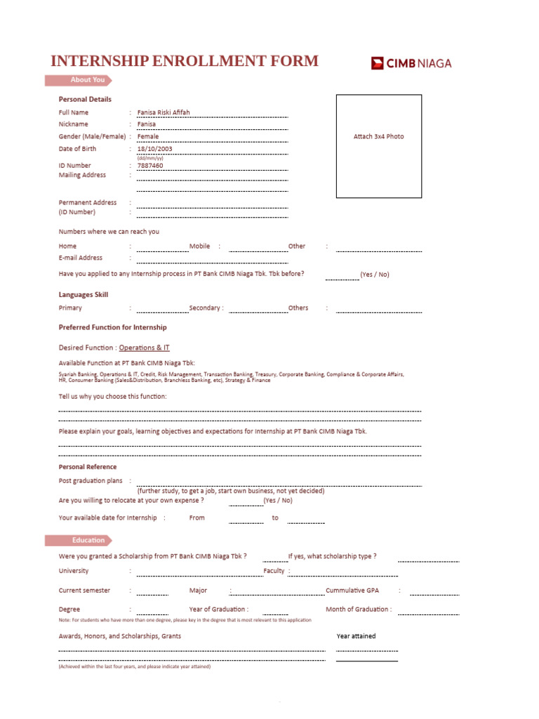 Enrollment Form | PDF | Economies | Business