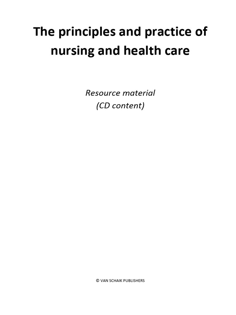 The Principles and Practice of Nursing and Health Care CD Resources ...