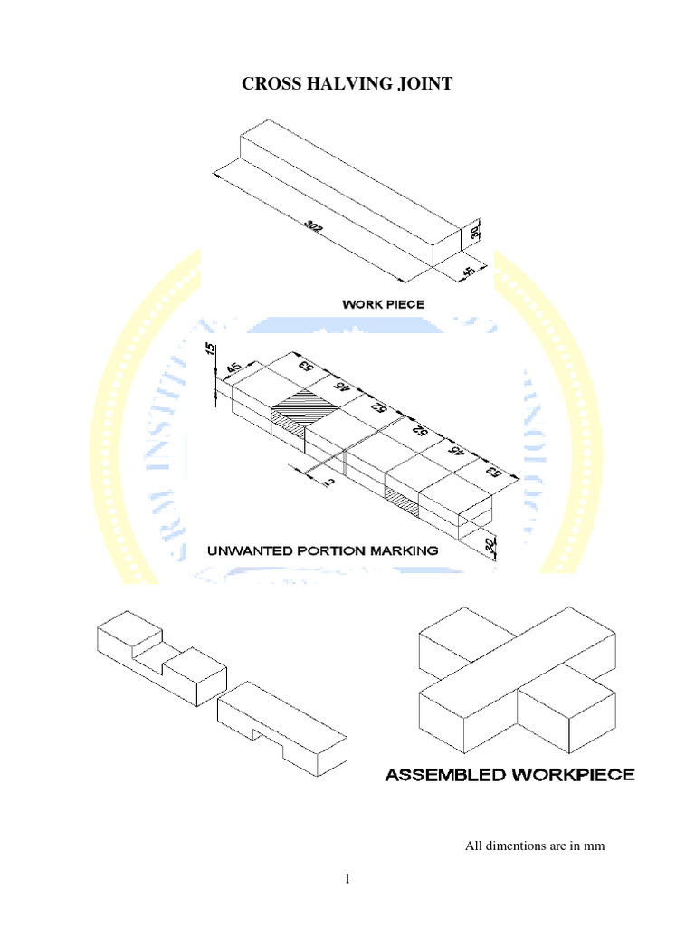 Ex No - 1 Crosshalving Joint | PDF | Woodworking | Tools