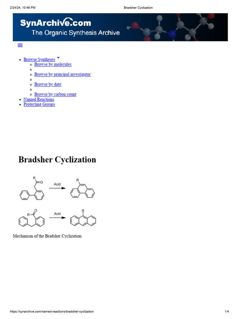 Bradsher Cyclization Guide | PDF