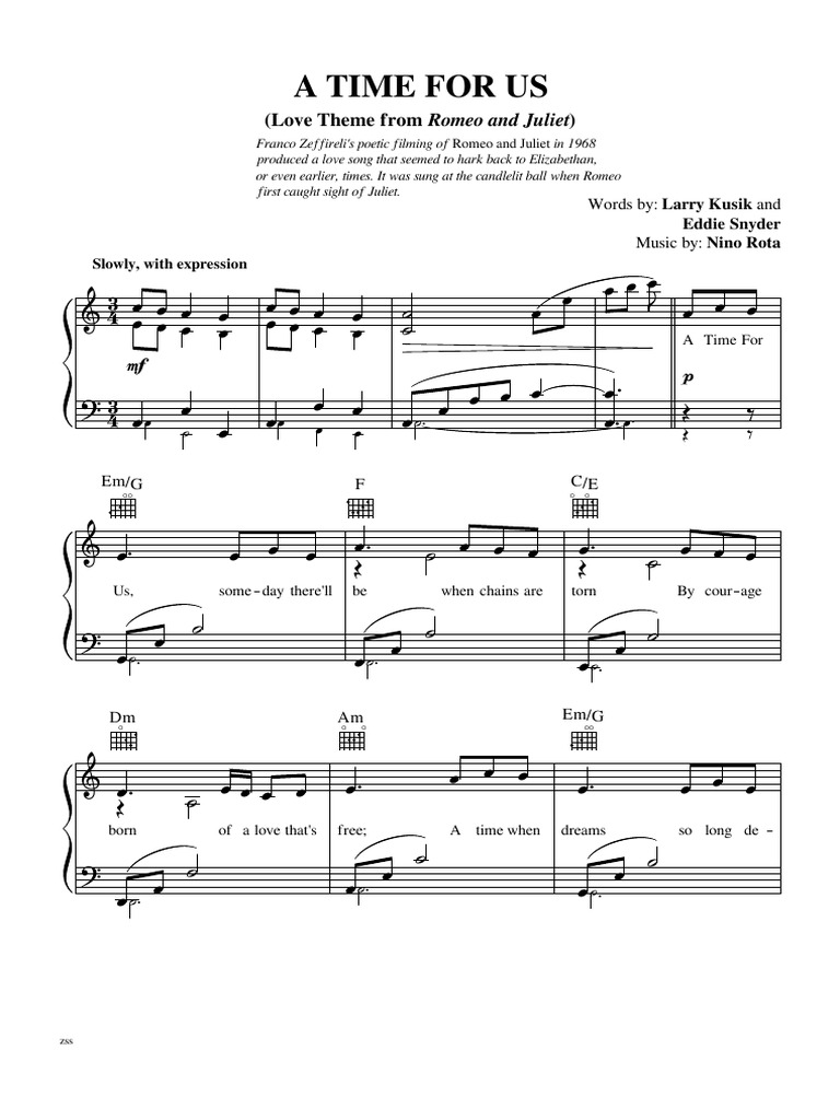 A Time For Us | PDF | Romeo And Juliet