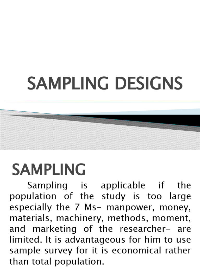 Sampling Designs | PDF | Sampling (Statistics) | Survey Methodology