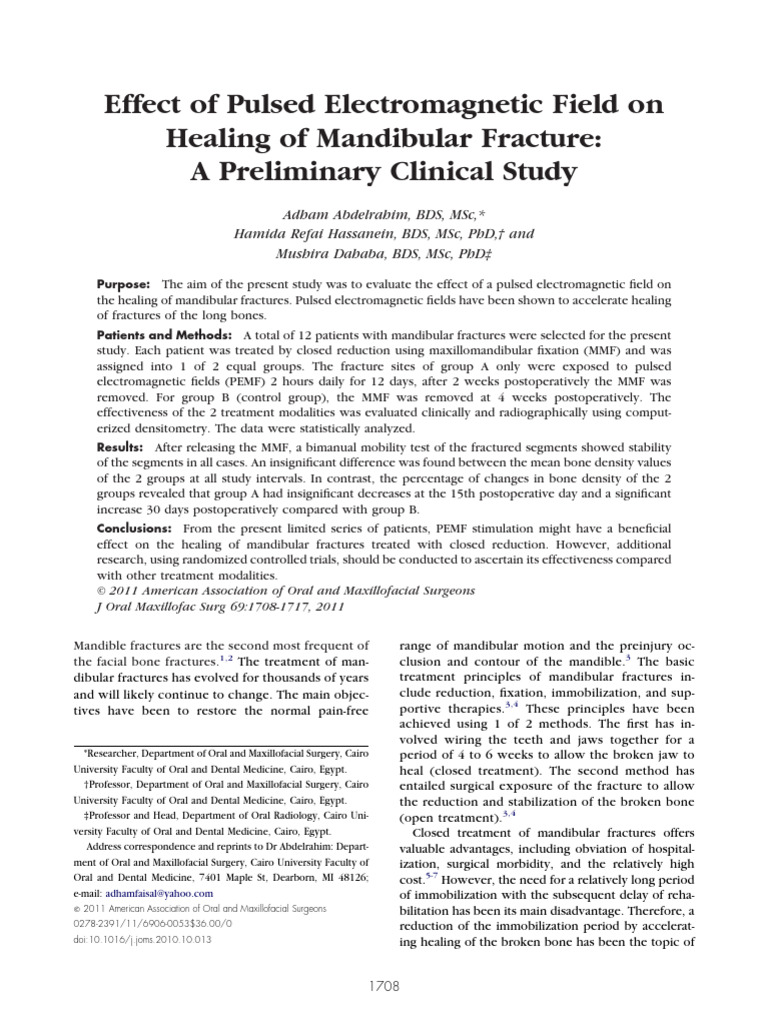 PEMF - IMF Mand. Fracture | PDF | Dentistry | Clinical Medicine