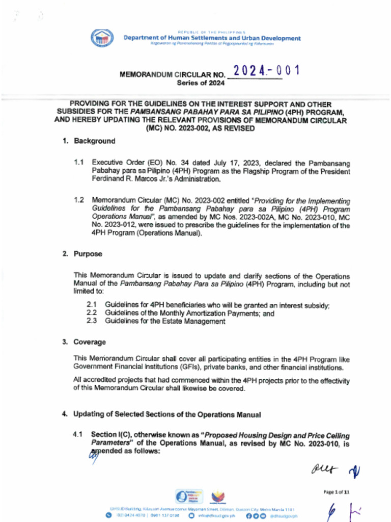 Memorandum Circular No. 2024 001 | PDF