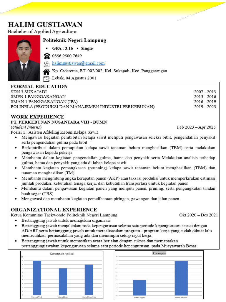 CV Halim Gustiawan 2024 | PDF