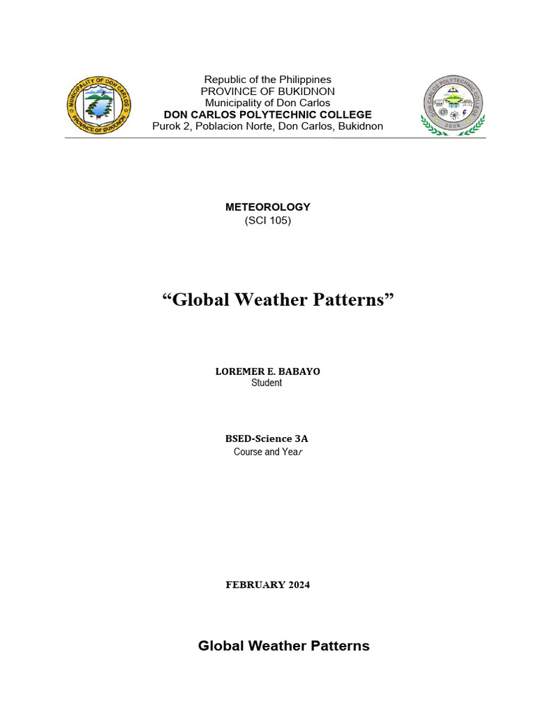 Understanding Global Weather Patterns | PDF | Wound | Jet Stream