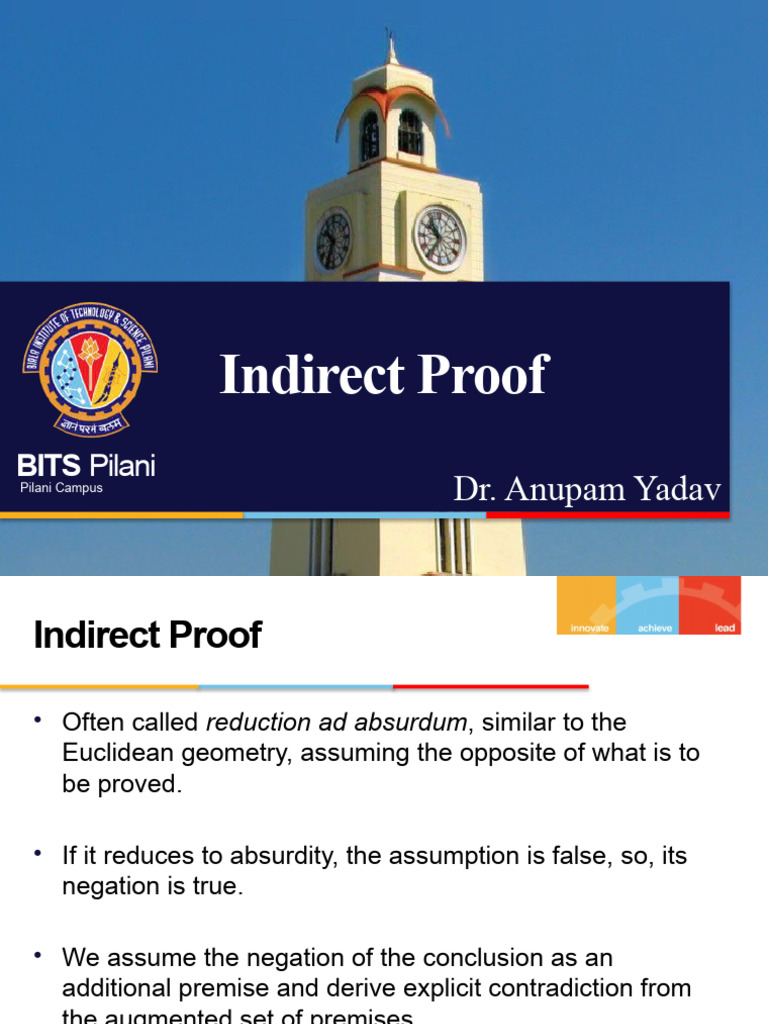 Indirect Proof Shorter T.T. Quantification | PDF