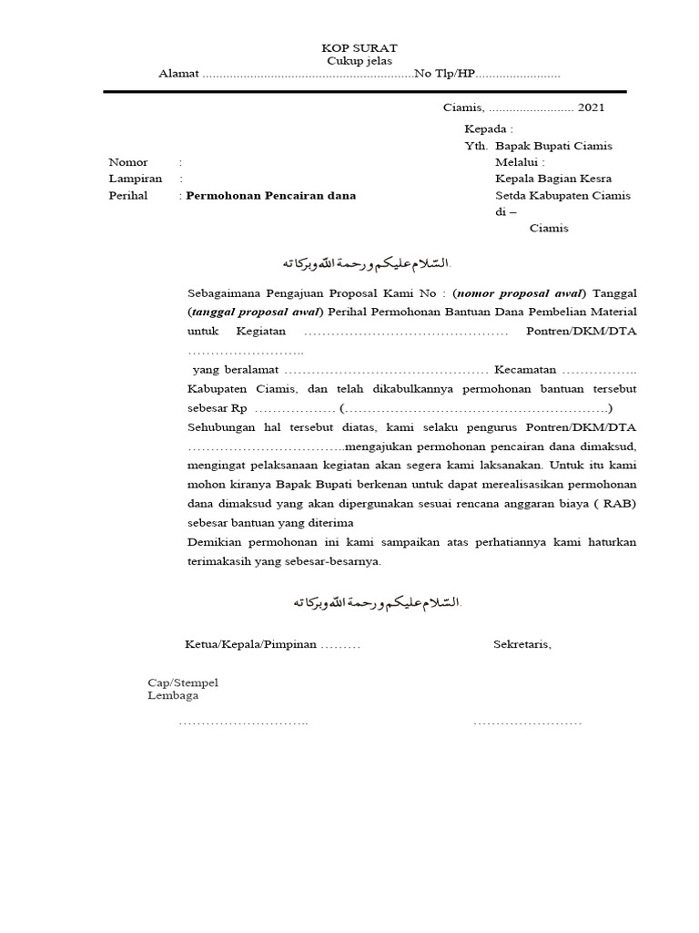 Contoh PROPOSAL PENCAIRAN | PDF
