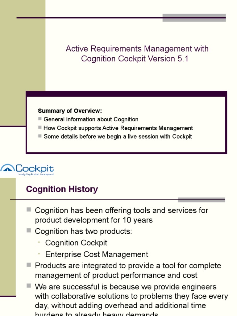 Cognition Cockpit Overview | PDF | Web Application | World Wide Web